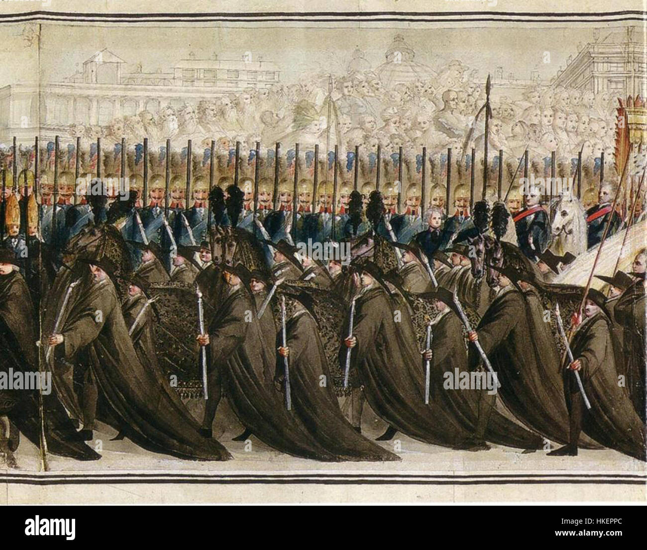 This artwork depicts the burial of Peter III of Russia, the ...