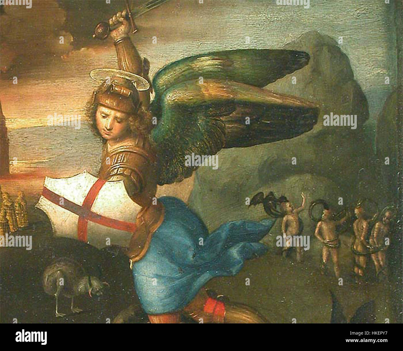 'San Michele e il drago' by Raffaello depicts Saint Michael defeating ...