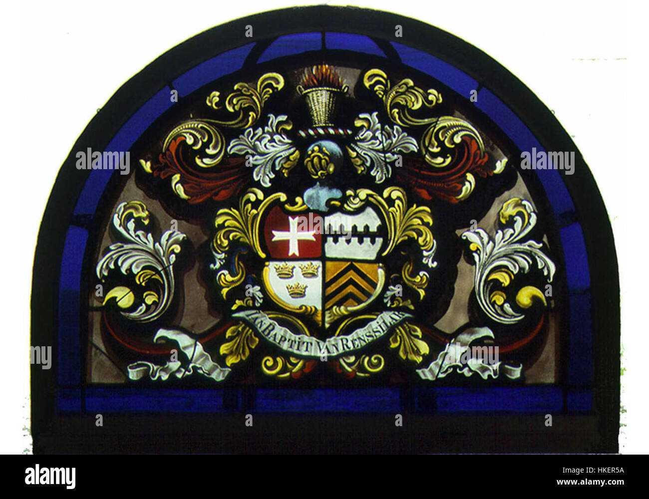 The Rensselaer Stained Glass Round piece features intricate designs in ...