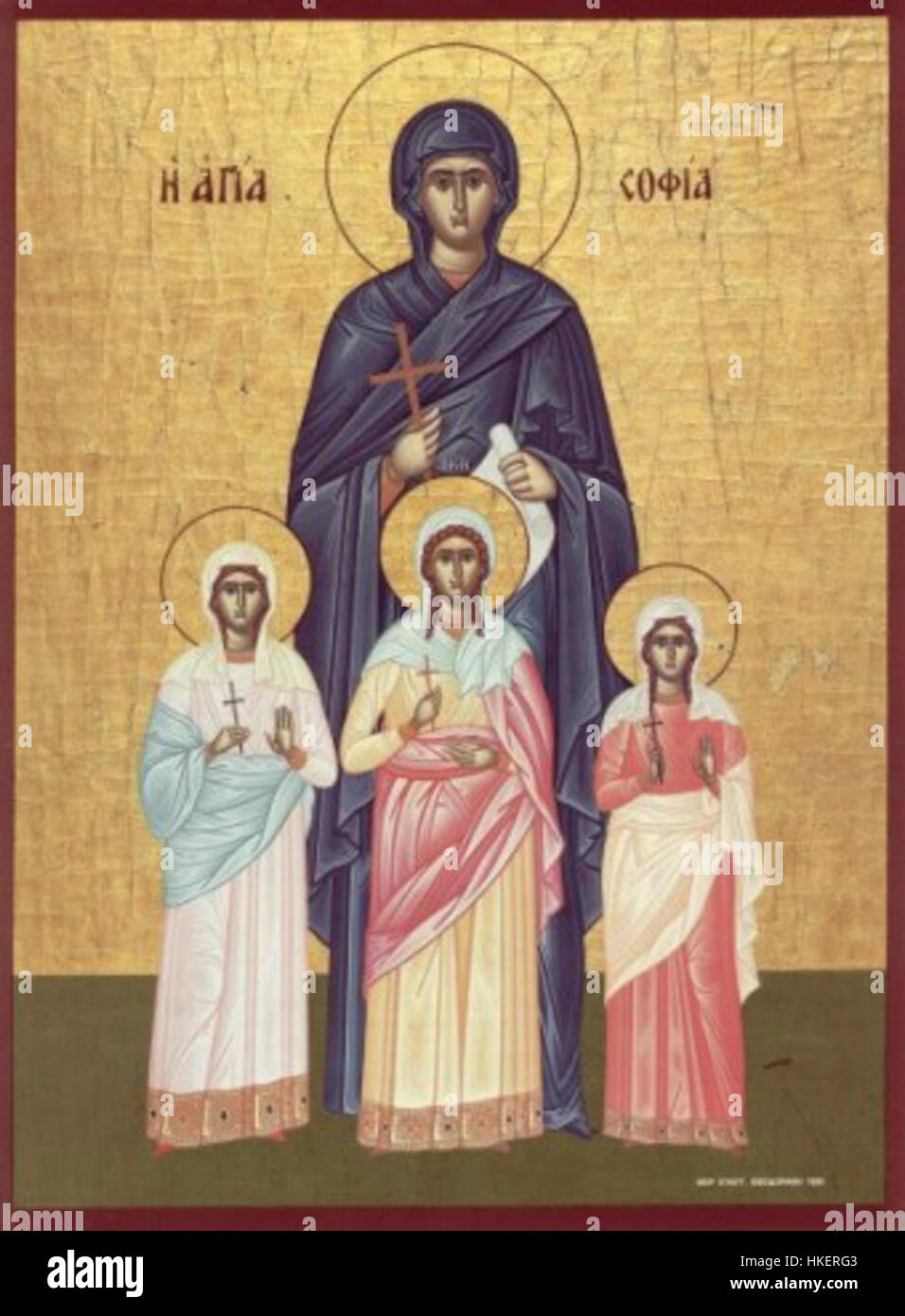 This Byzantine icon of Saint Sophia depicts the revered Christian saint ...