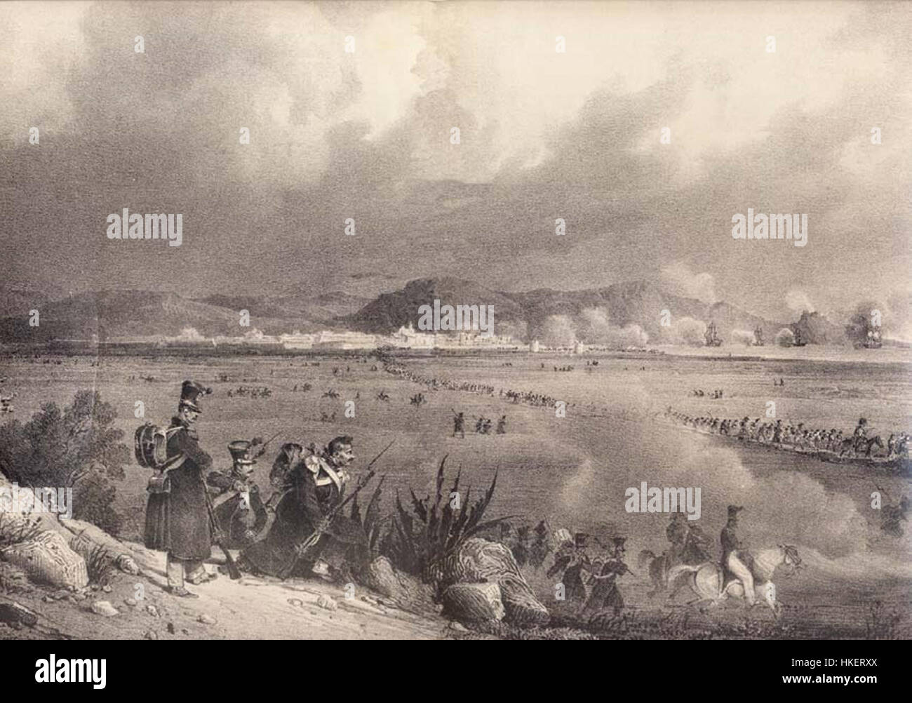 This 1808 painting titled 'Roses Setge' portrays a historical scene ...