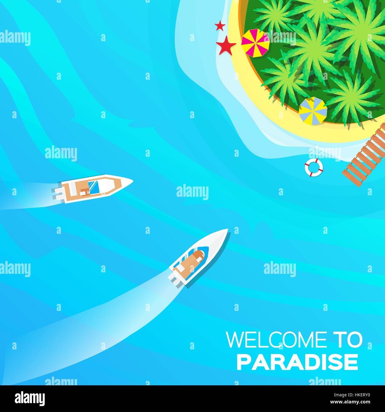 Summer vacation, time to travel, beach rest: sun, sea, waves, sand ...