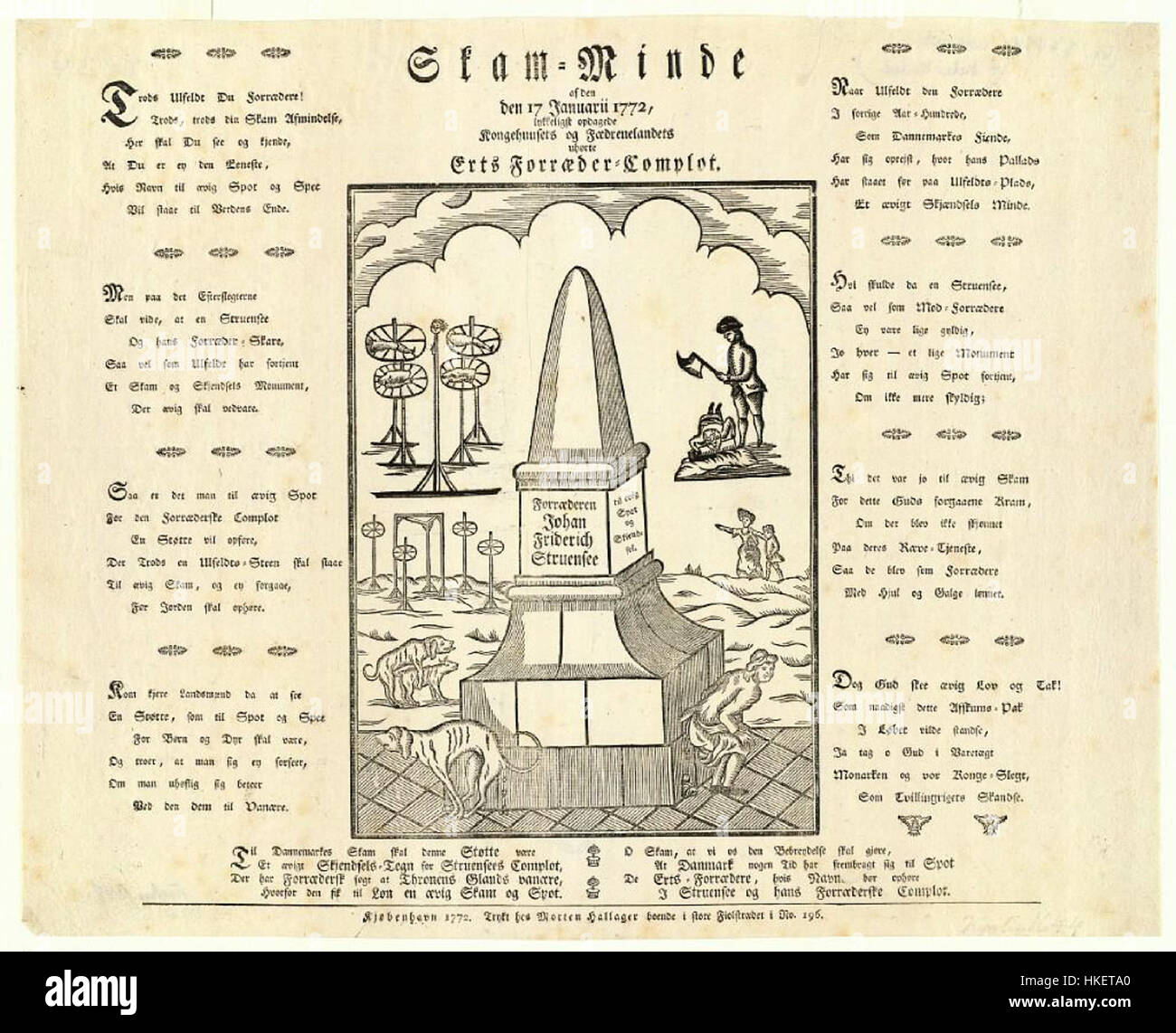 This artwork commemorates Johann Friedrich Struensee, a key figure in ...