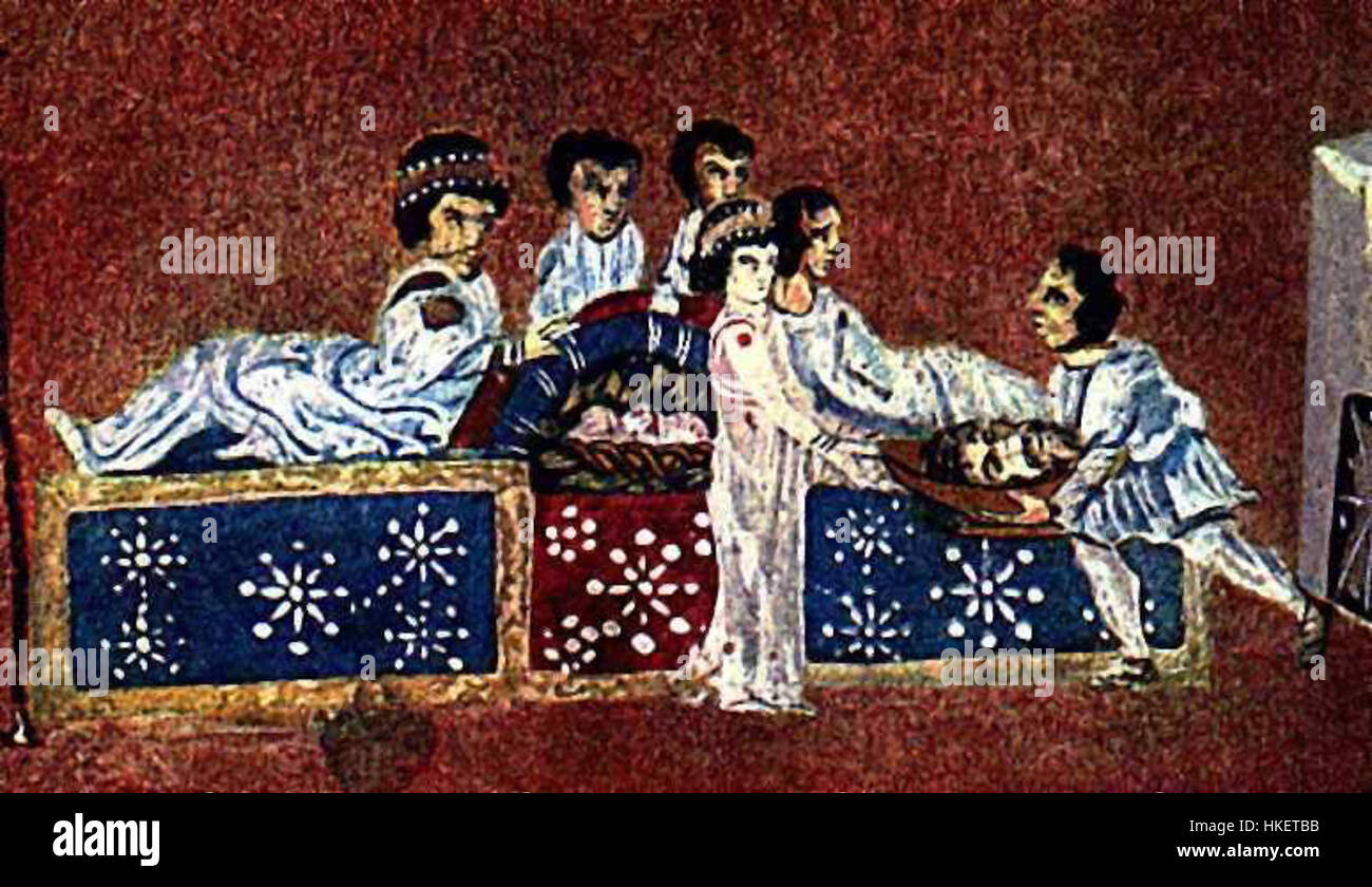 This artwork from the Sinope Gospels depicts the Beheading of John the ...