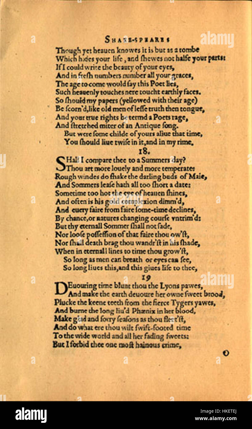 Sonnet 18 hi-res stock photography and images - Alamy
