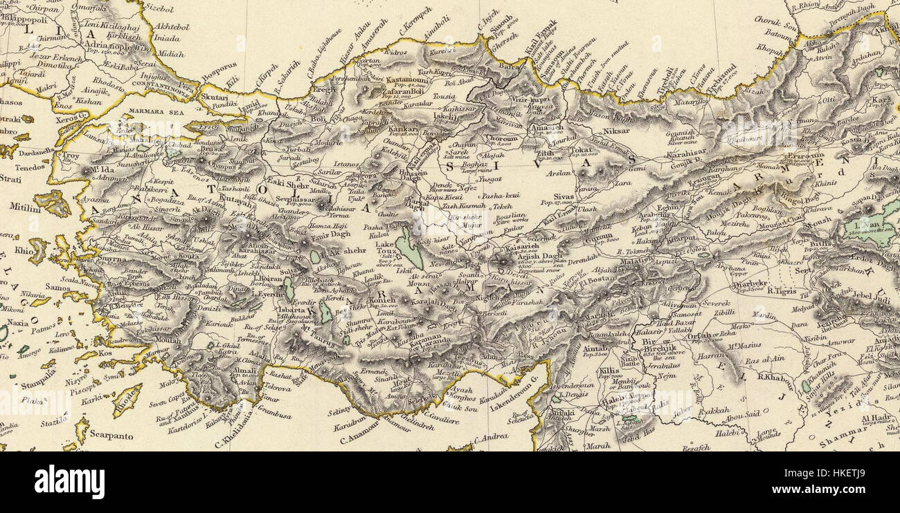 This historical map of the Turkish Empire and Greece, produced in 1843 ...
