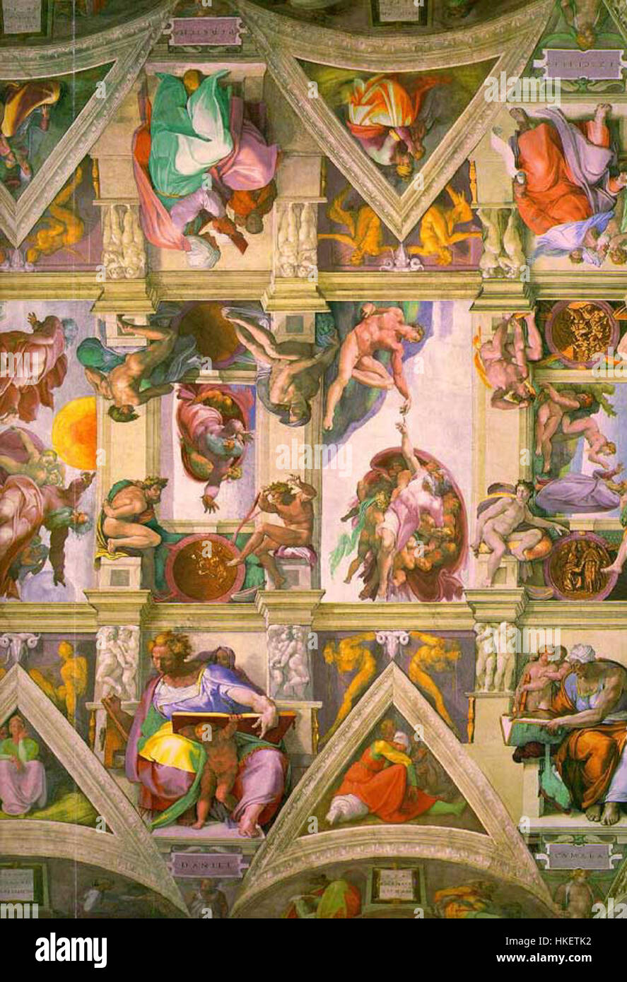 The Sistine Chapel ceiling, painted by Michelangelo between 1508 and ...