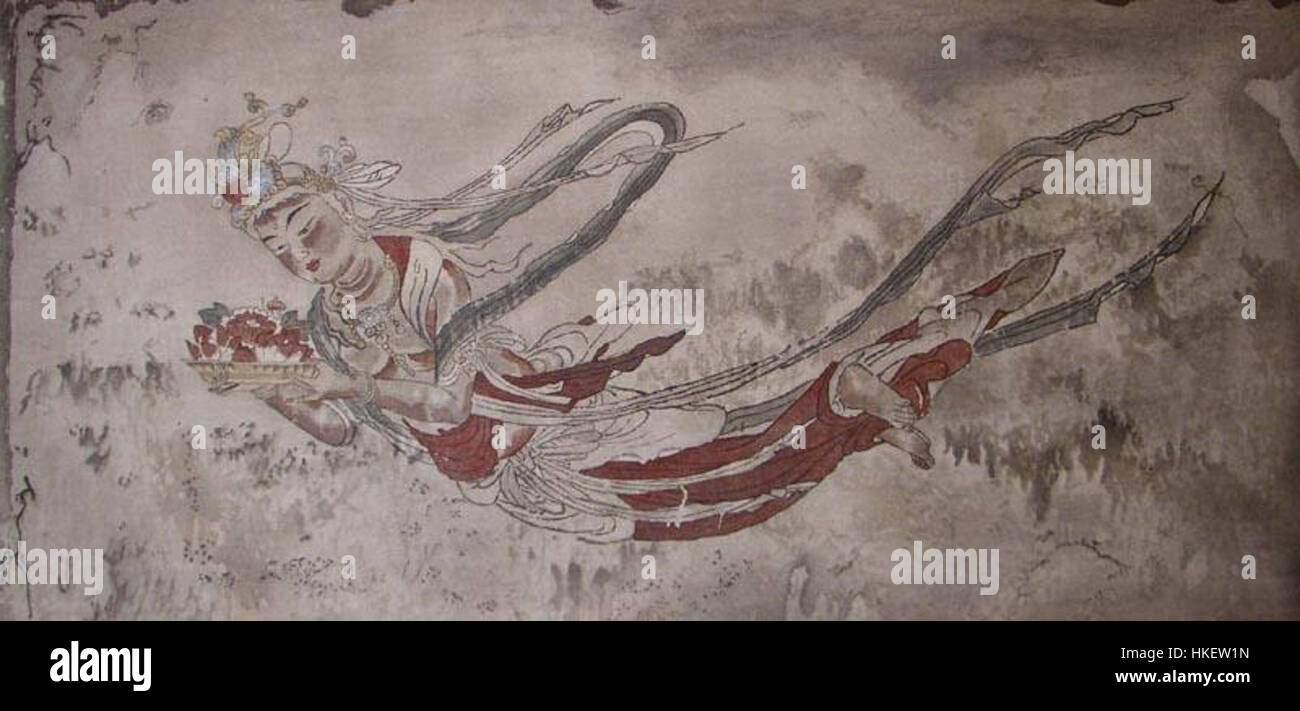 The Tennin, a Japanese angel, is depicted in traditional art ...