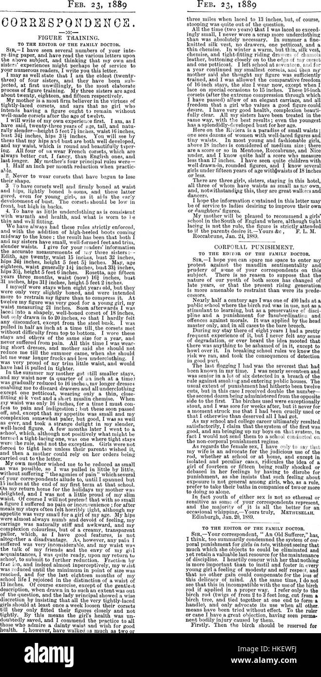 The pages from 'The Family Doctor' magazine, dated February 23, 1889 ...