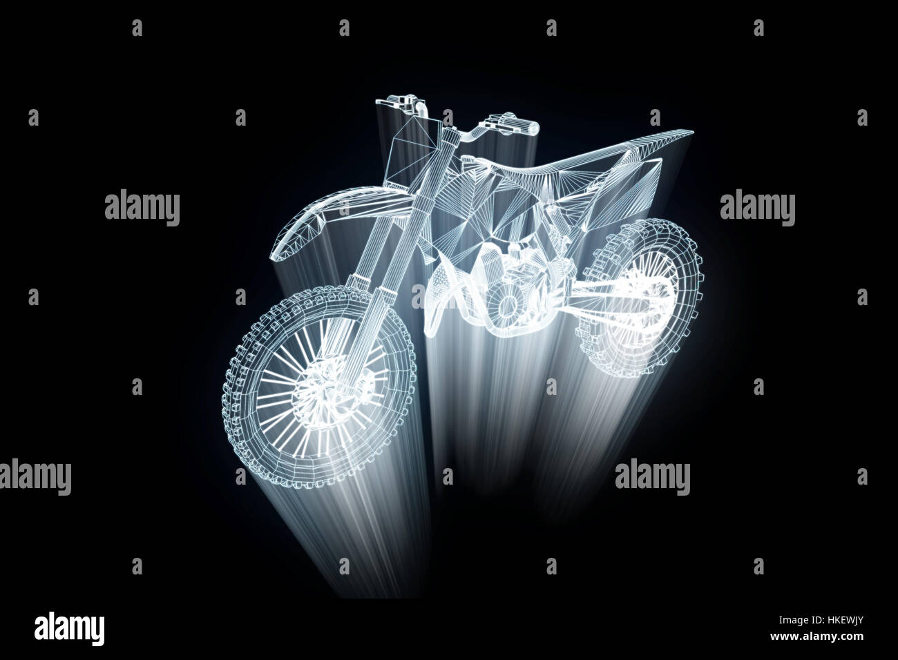 Motorbike in hologram wireframe hi-res stock photography and images - Alamy
