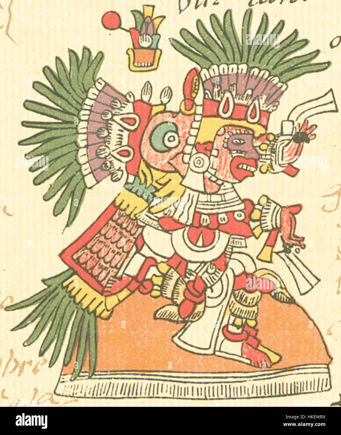 Tlahuizcalpantecuhtli, the Aztec god of dawn and Venus, is depicted in ...
