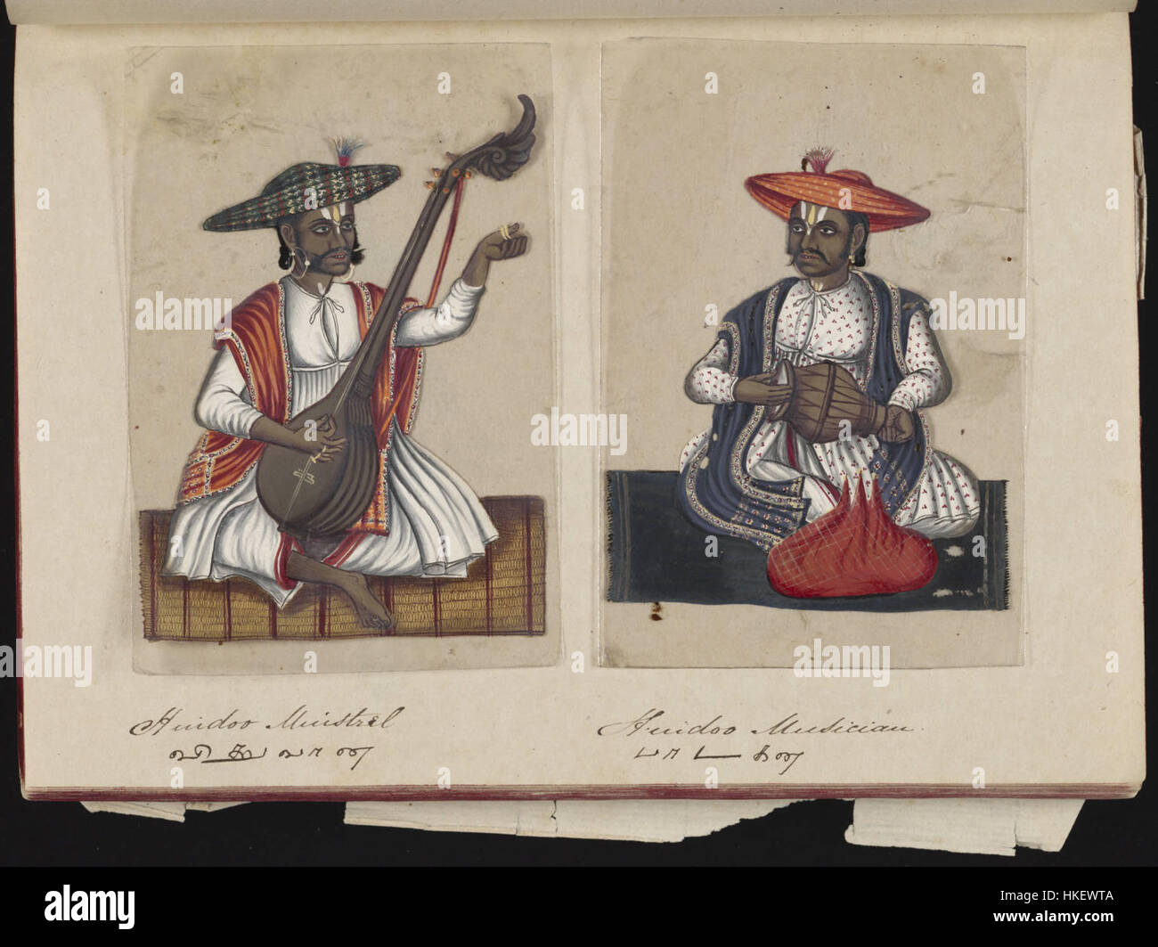 This artwork depicts various castes in India, showcasing a range of ...