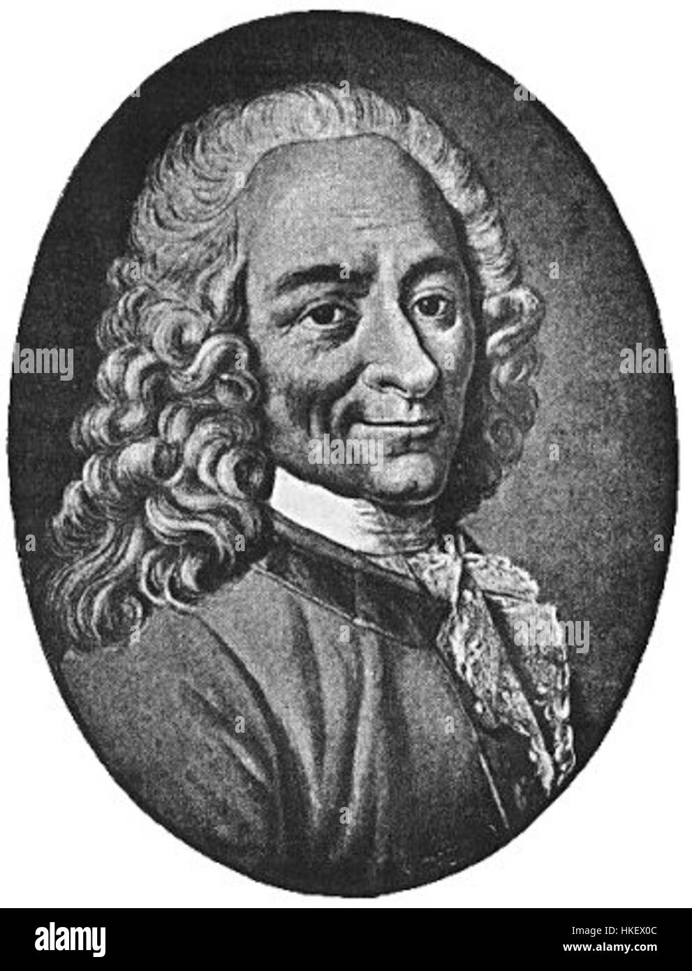 This artwork represents Voltaire, the famous French Enlightenment ...