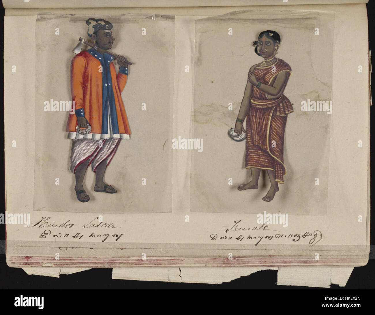 This artwork depicts a series of caste representations from India ...