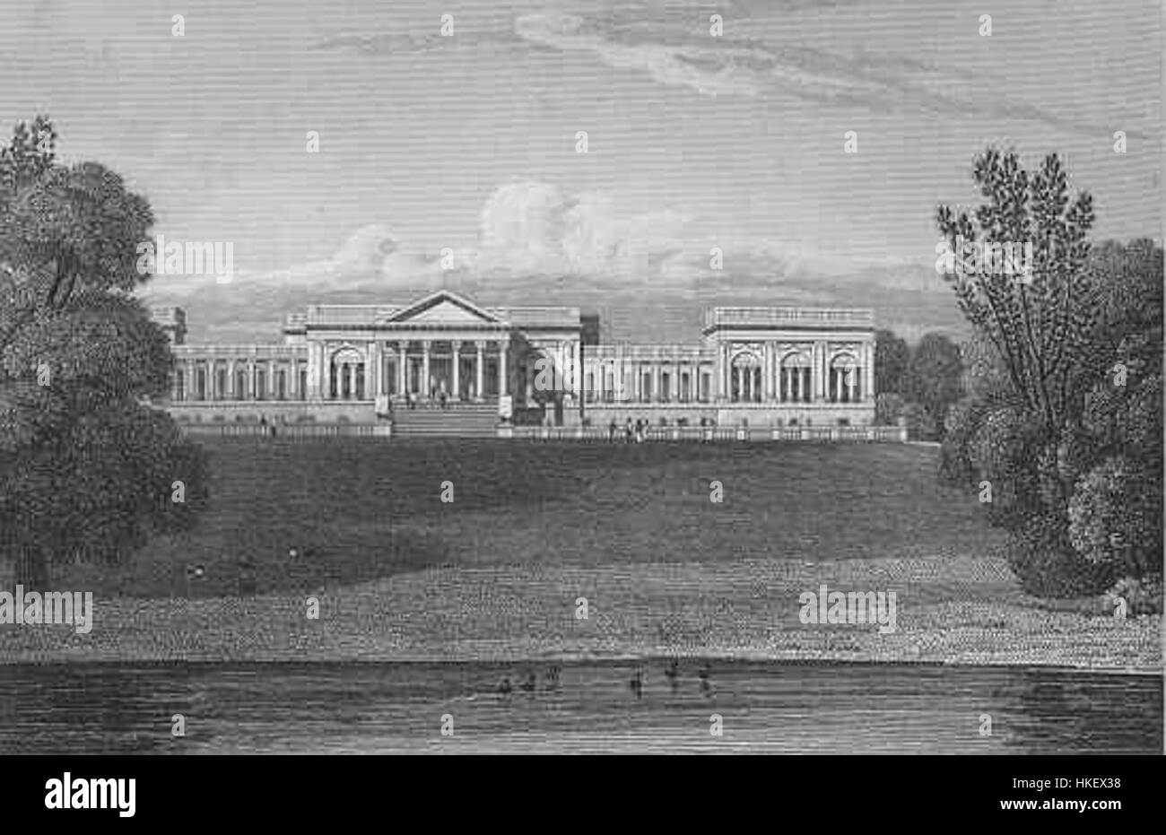 This 1829 painting of Stowe House in England focuses on the southern ...