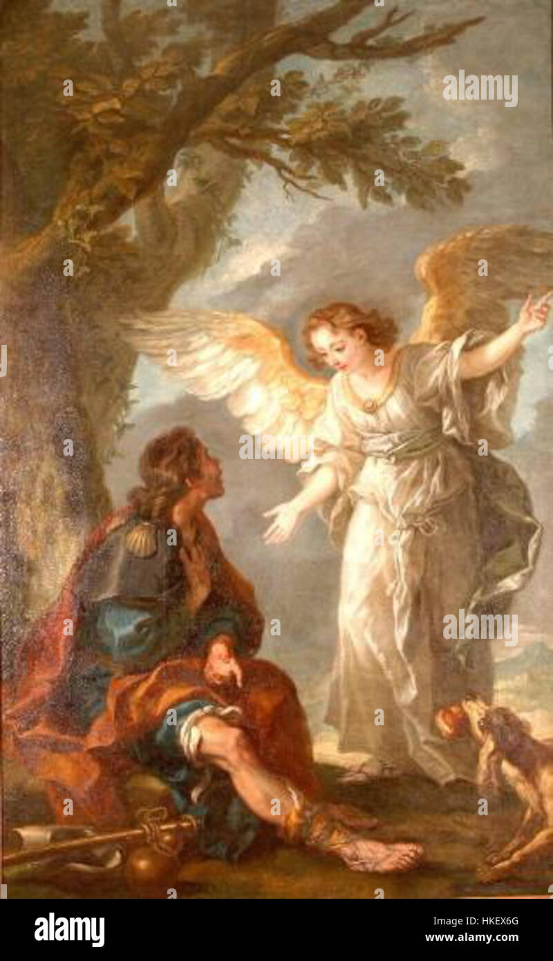 'Saint Roch et l'ange' by Van Loo depicts Saint Roch, the patron saint ...