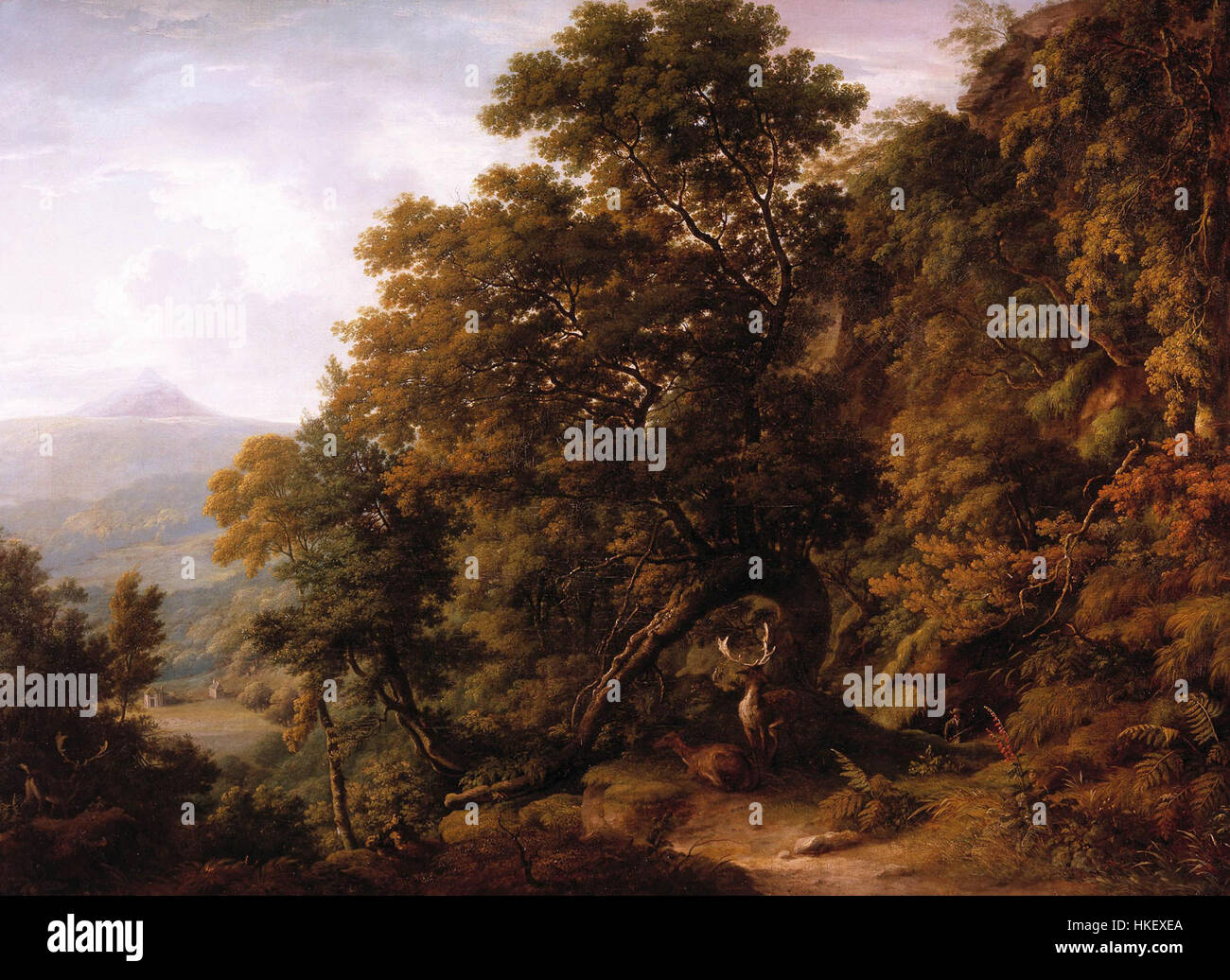 This 18th-century landscape painting by William Ashford depicts the ...