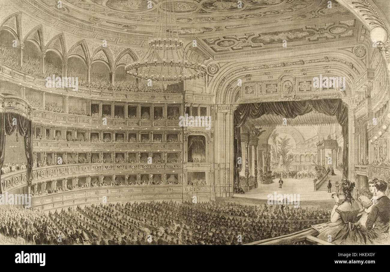 The 'Wiener Hofoper 1869' painting captures the grandeur of the Vienna ...