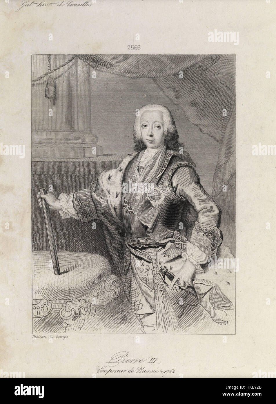 This engraving of Tsar Peter III is a historical print capturing the ...