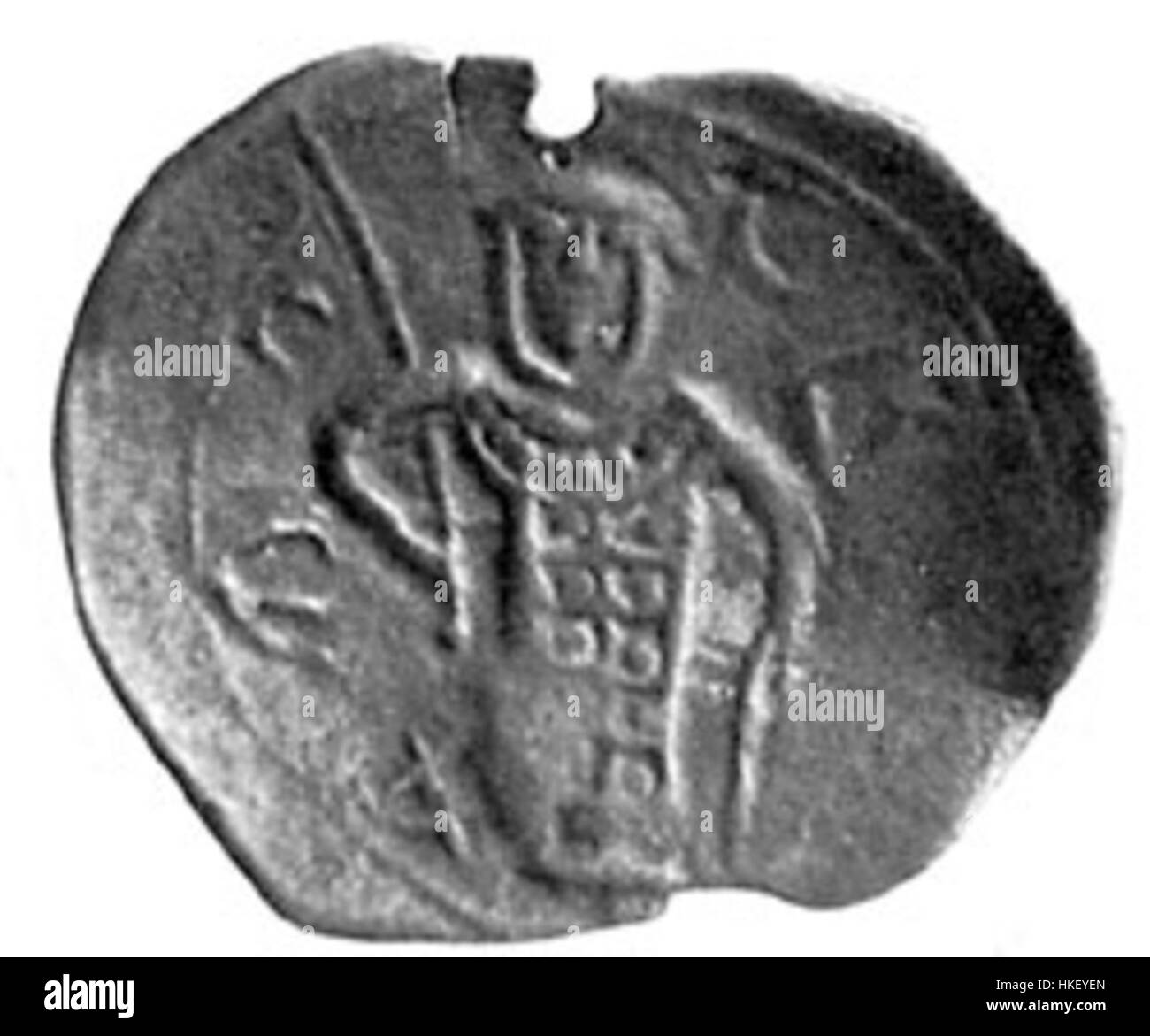 This historical artifact, a coin from Yakovsvetoslav, likely depicts ...