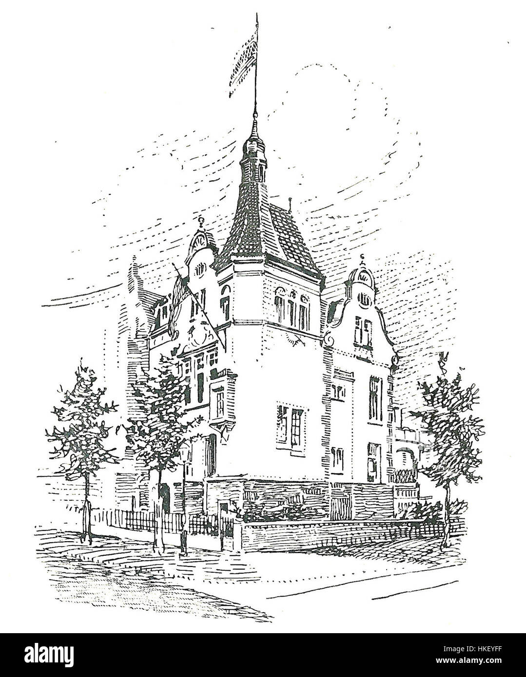 The 'Bonn Teutonia Haus' painting portrays the iconic Teutonia House in ...