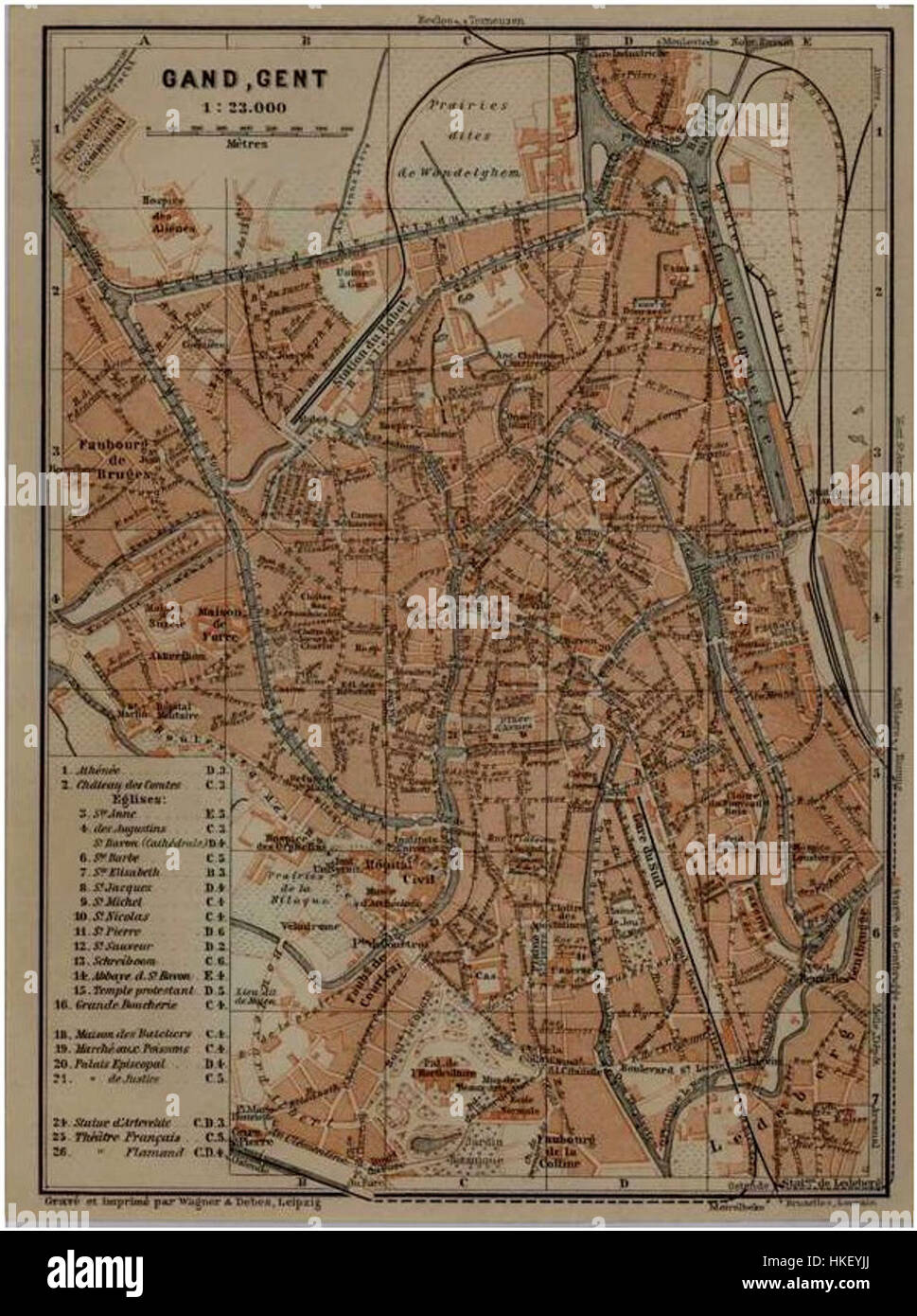 This map, 'Plattegrond 1914 Gent,' shows the city of Ghent in Belgium ...
