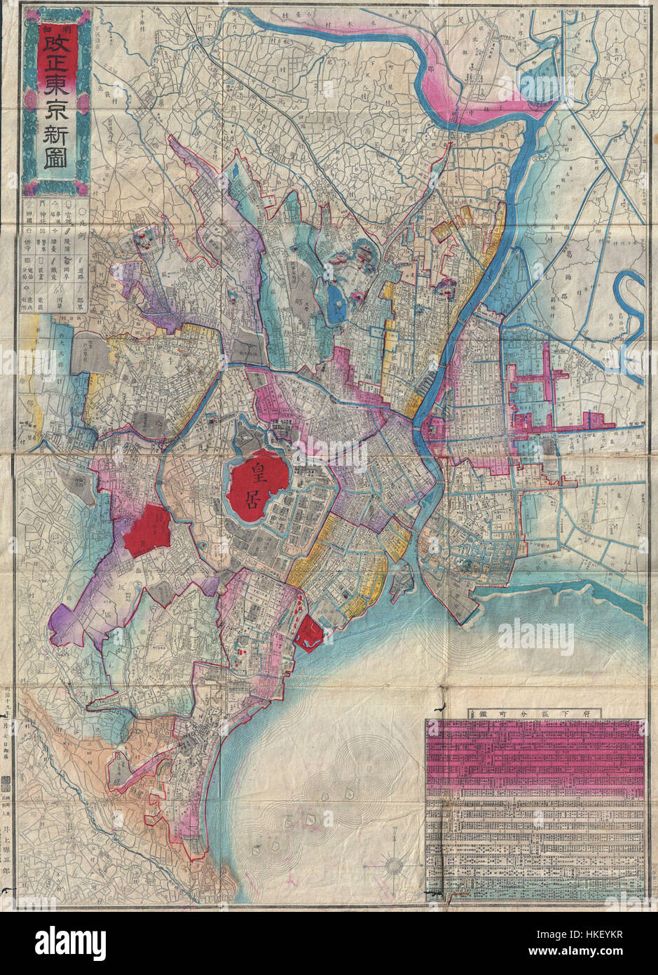This 1886 map of Tokyo from the Meiji era presents the city's layout ...