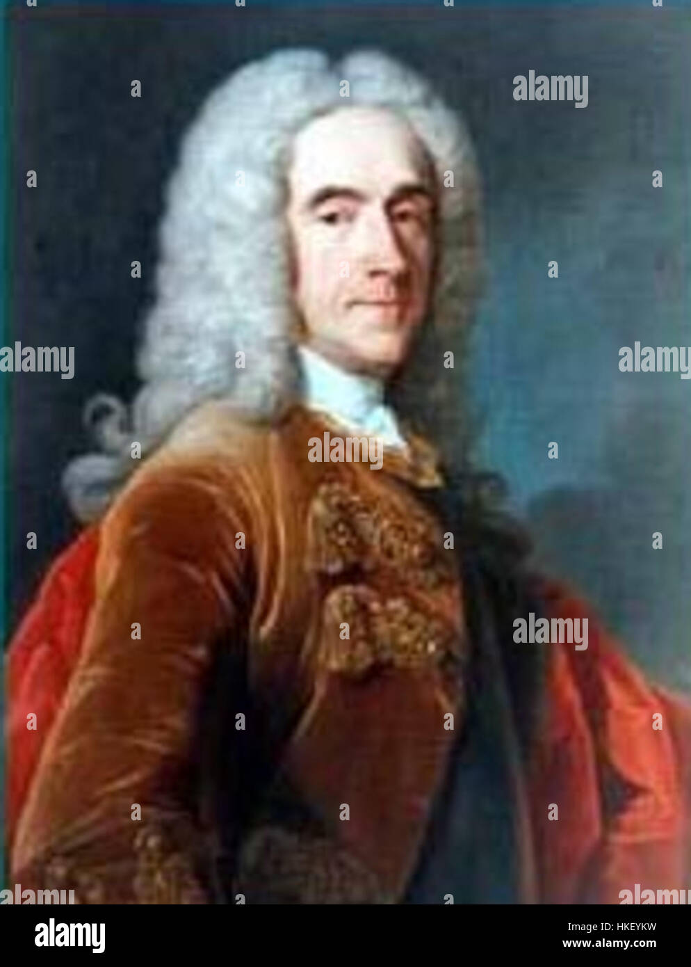 This oil painting depicts the 1st Viscount Cobham, a prominent British ...