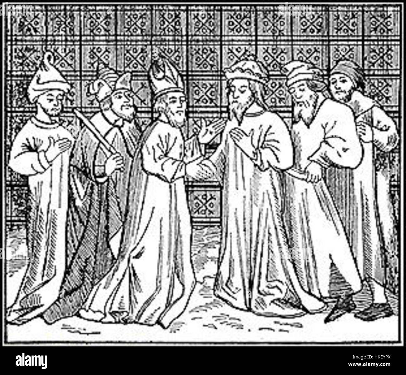 A 13th-century depiction of Jewish rabbis, illustrating the religious ...