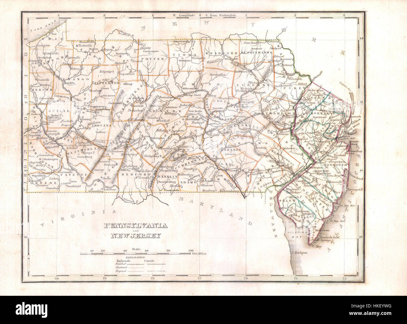 This 1835 map by Bradford displays the geographical layout of ...