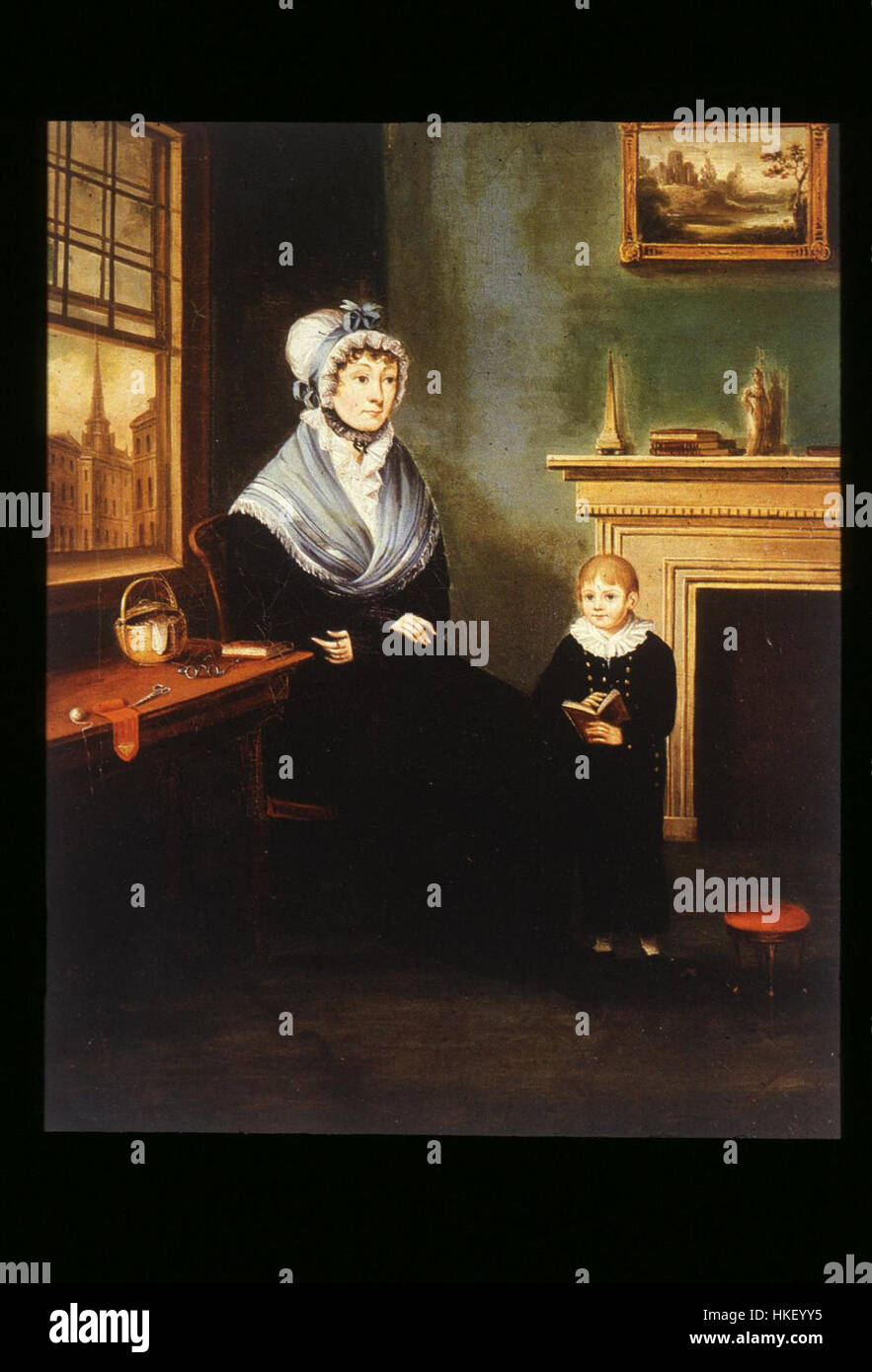 This painting by Jane Stuart from 1835 depicts a scene from Boston ...