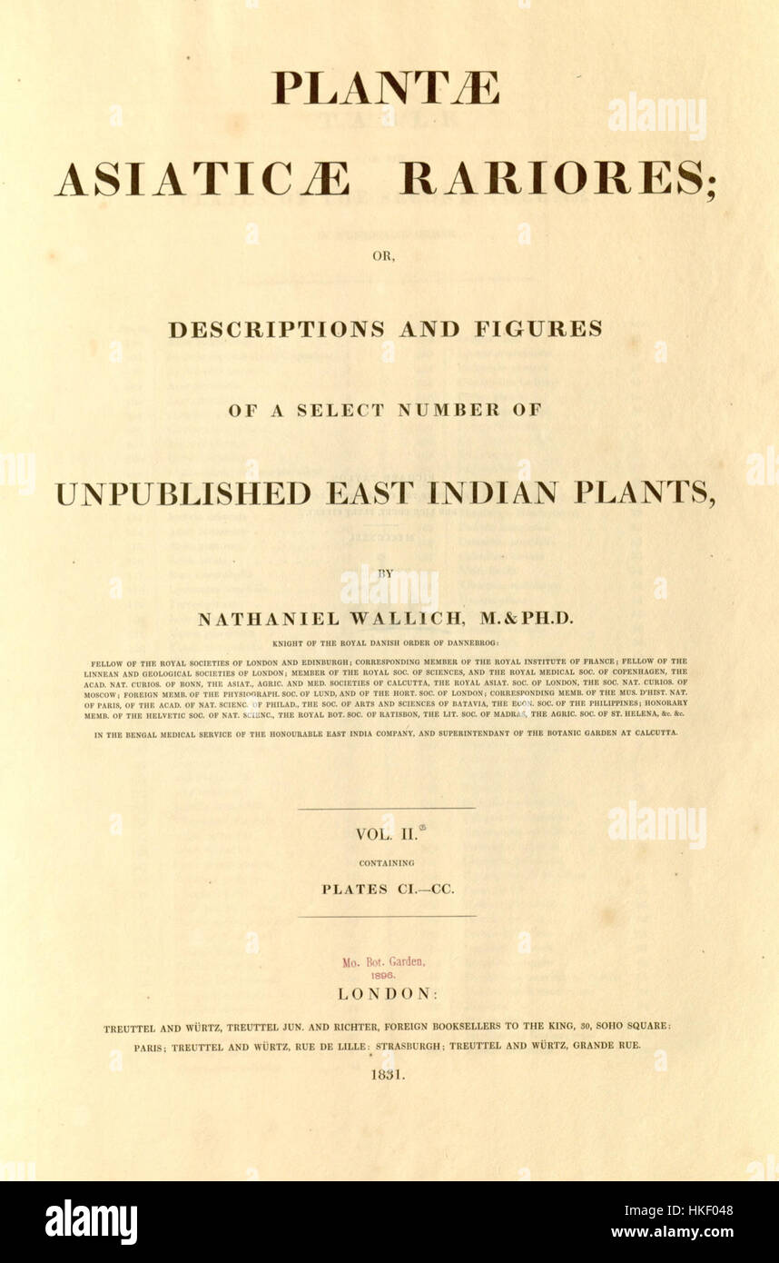 Nathaniel Wallich High Resolution Stock Photography and Images - Alamy