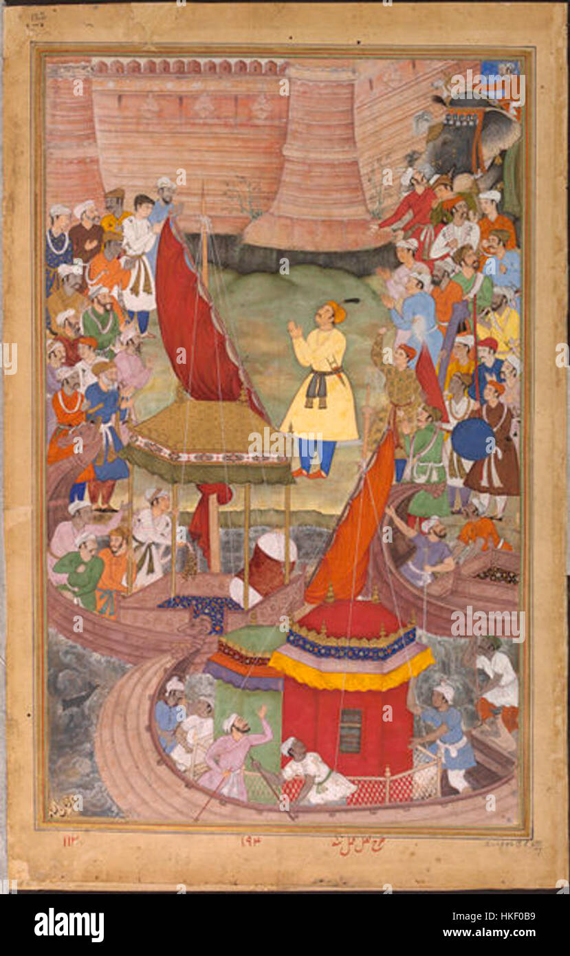 Akbar prays after Bengal victory Stock Photo - Alamy