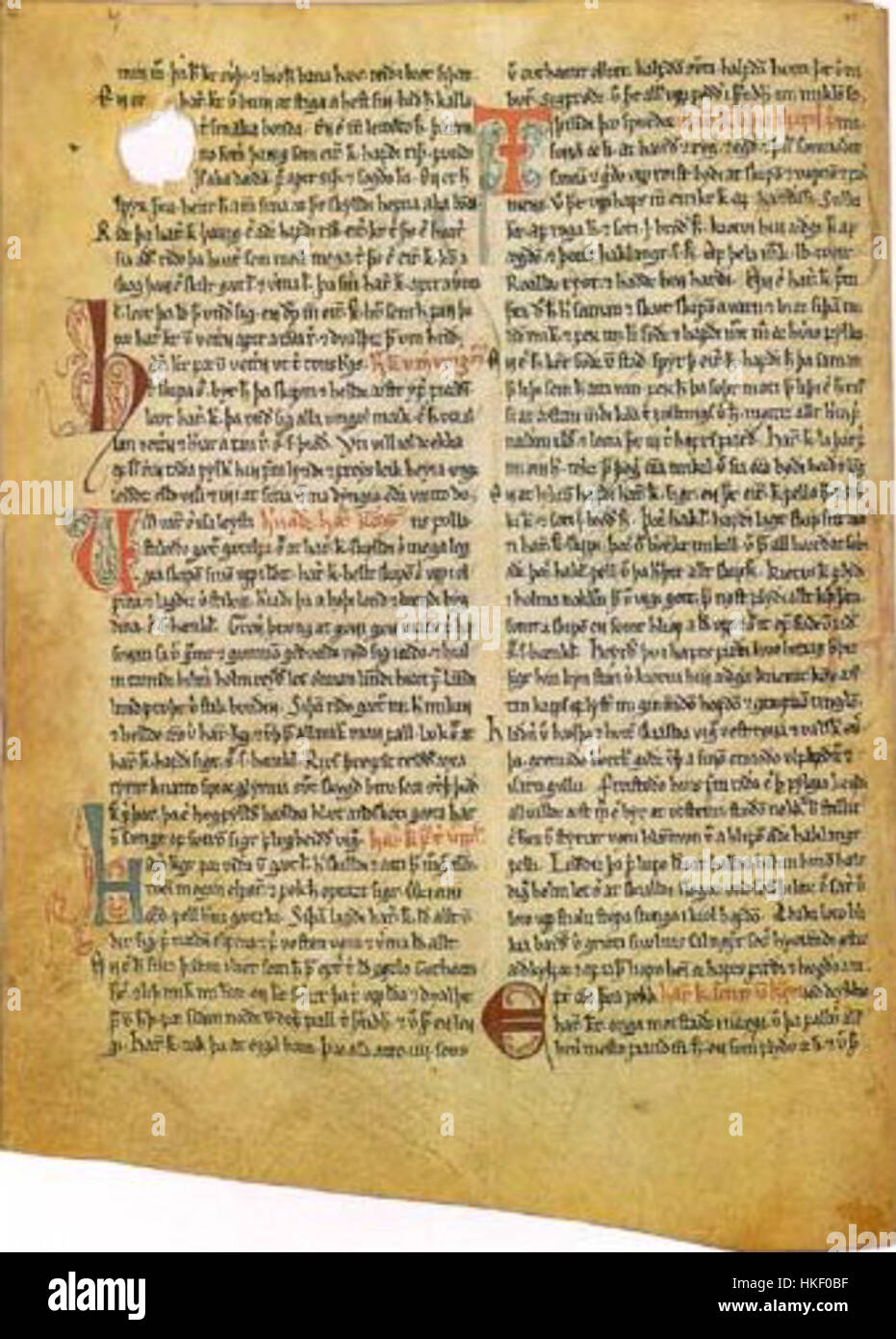 This page from the Heimskringla, a historical manuscript, contains ...