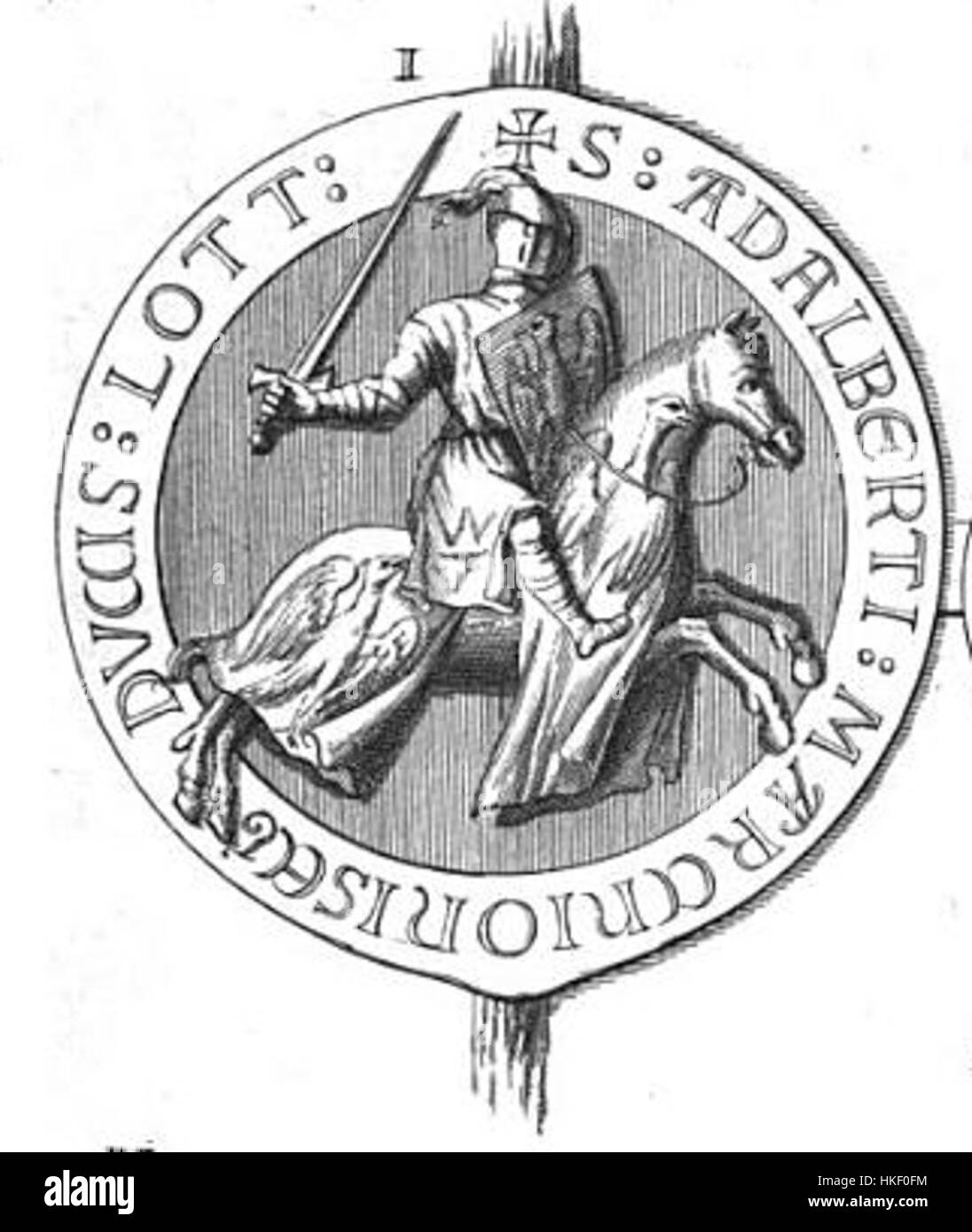 Portrait of Adalbert II de Metz, a 19th-century French artist known for ...