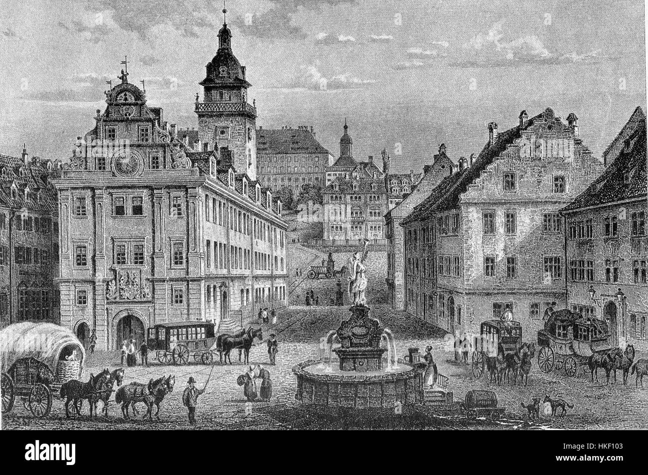 This panoramic view of Gotha, Germany, from around 1850 showcases the ...
