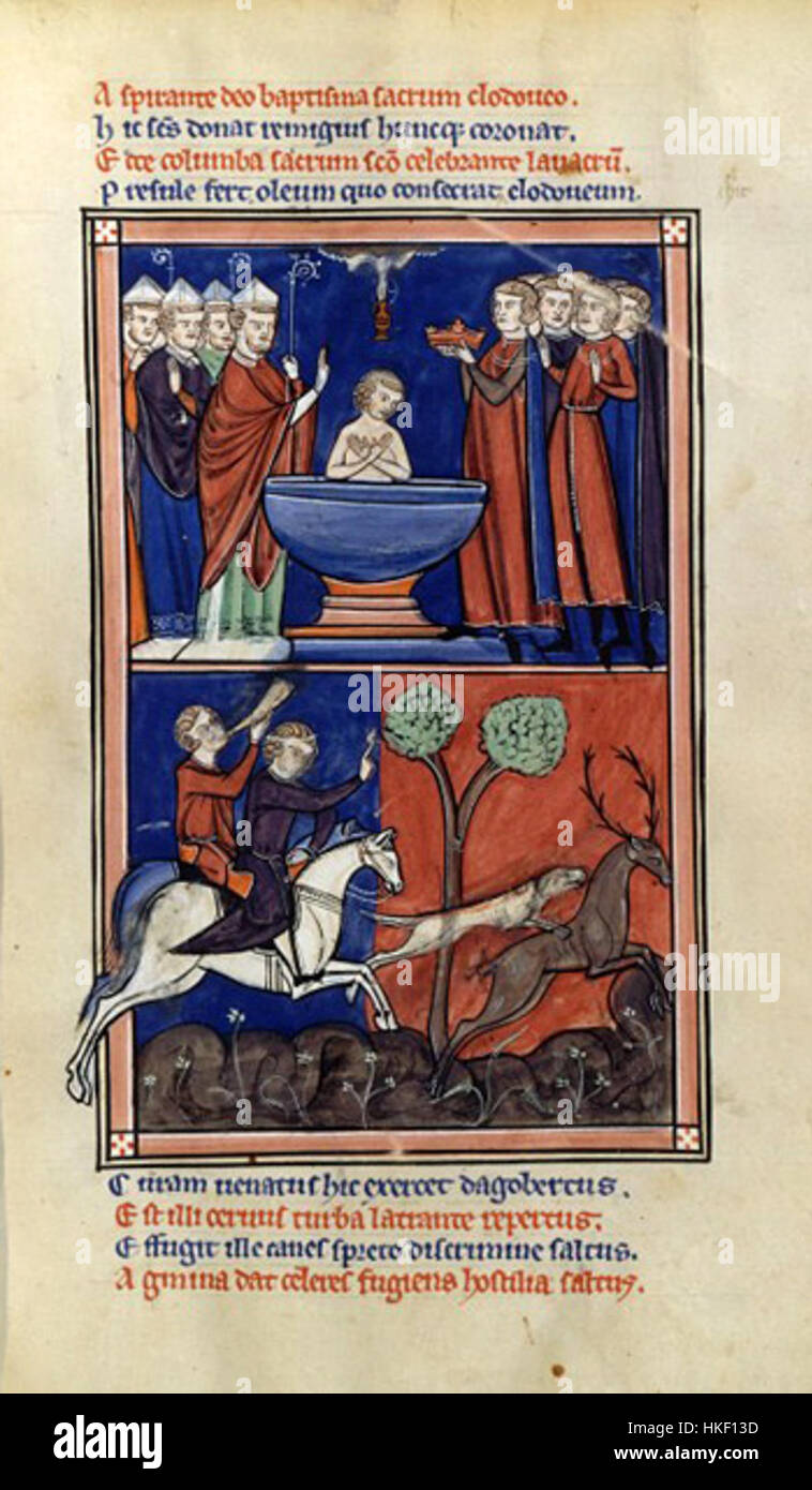The 'Baptism of Clovis' painting captures the moment when Clovis I ...
