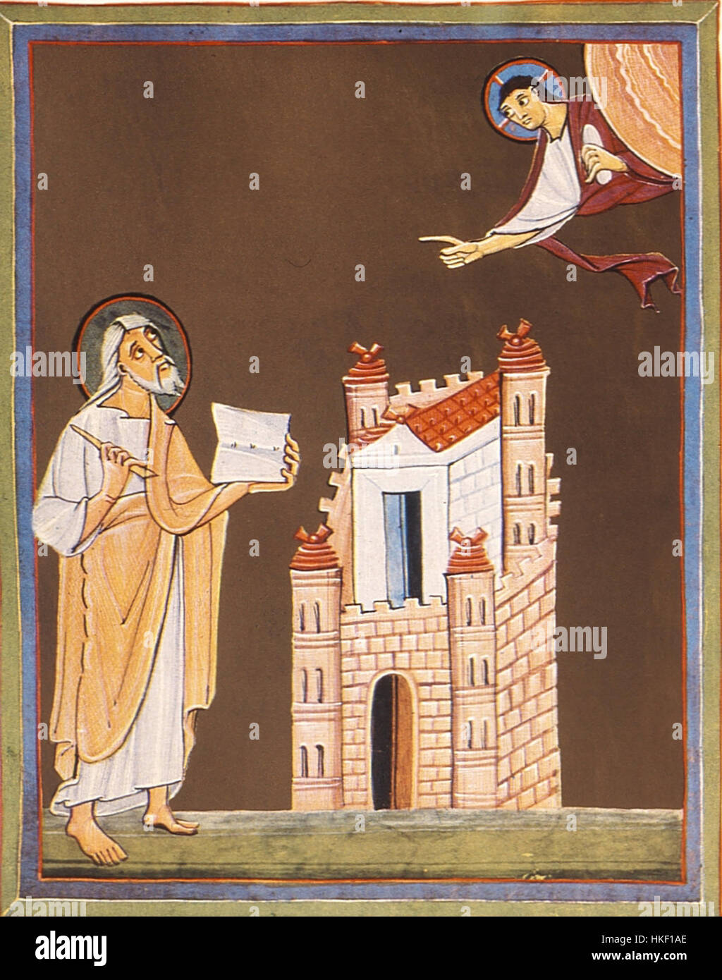 This manuscript image from the Bamberg Apocalypse depicts St. John ...