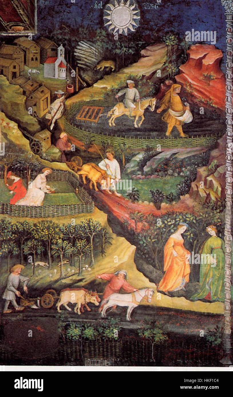 *Ciclo dei mesi*, April, is part of a medieval cycle depicting the ...
