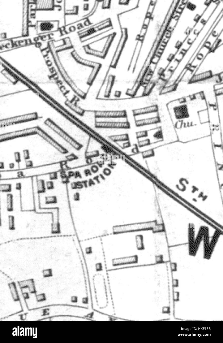 Spa Road station map 1854 Stock Photo - Alamy