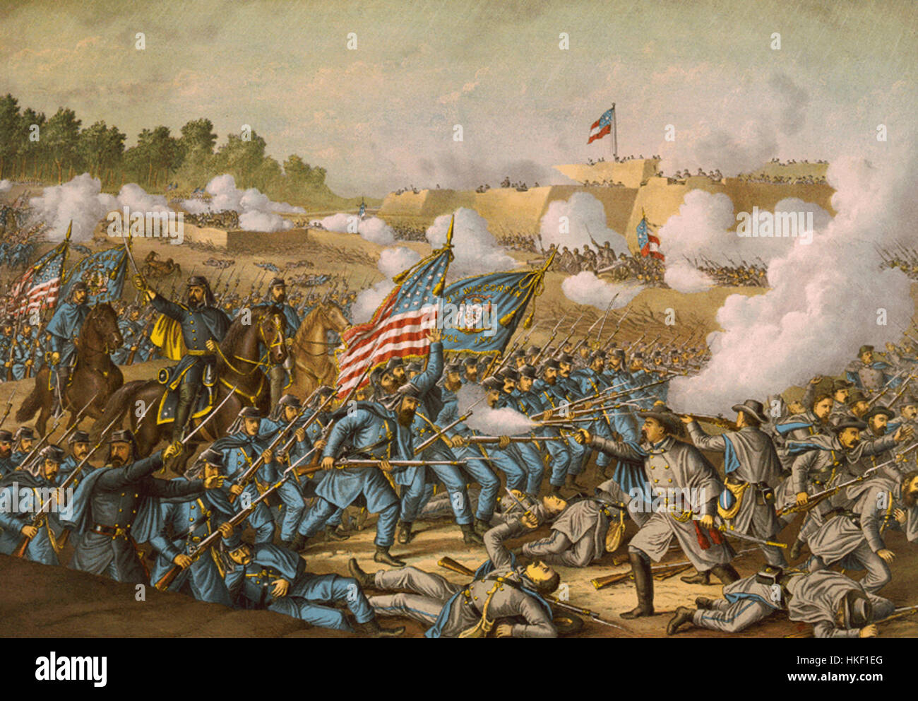 This painting depicts the Battle of Williamsburg, a significant engagement during the American ...