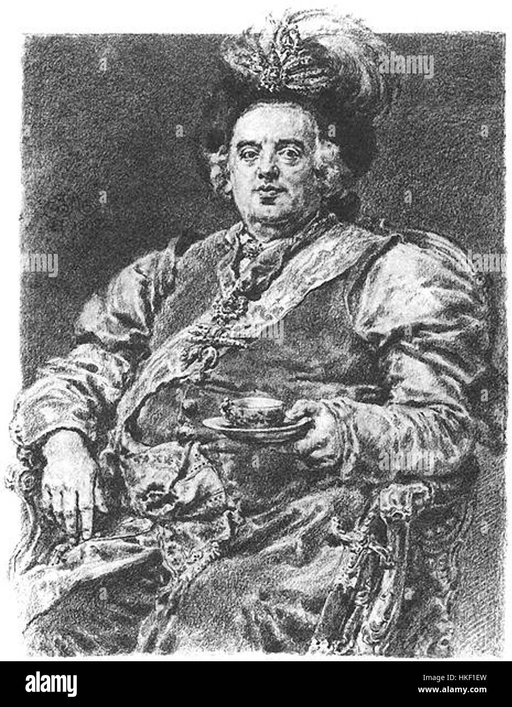 This portrait depicts August III, King of Poland, showcasing his royal ...