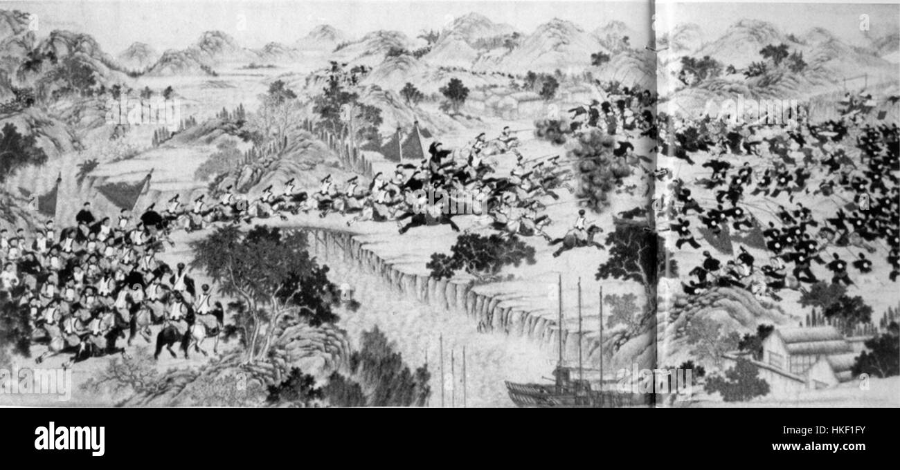 China battle ancient painting Black and White Stock Photos & Images - Alamy