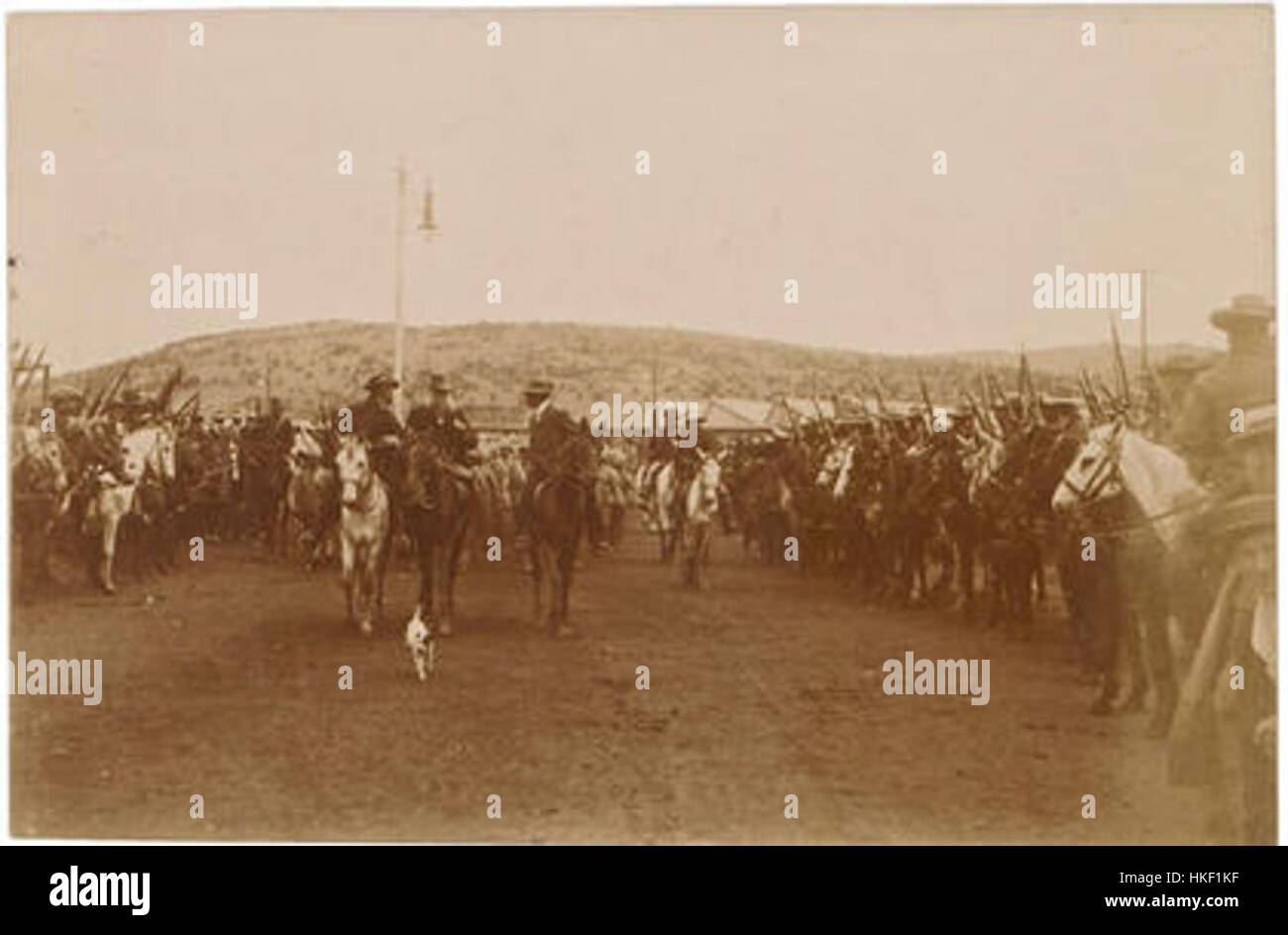 This painting depicts Boer commandos during the Second Boer War, with ...