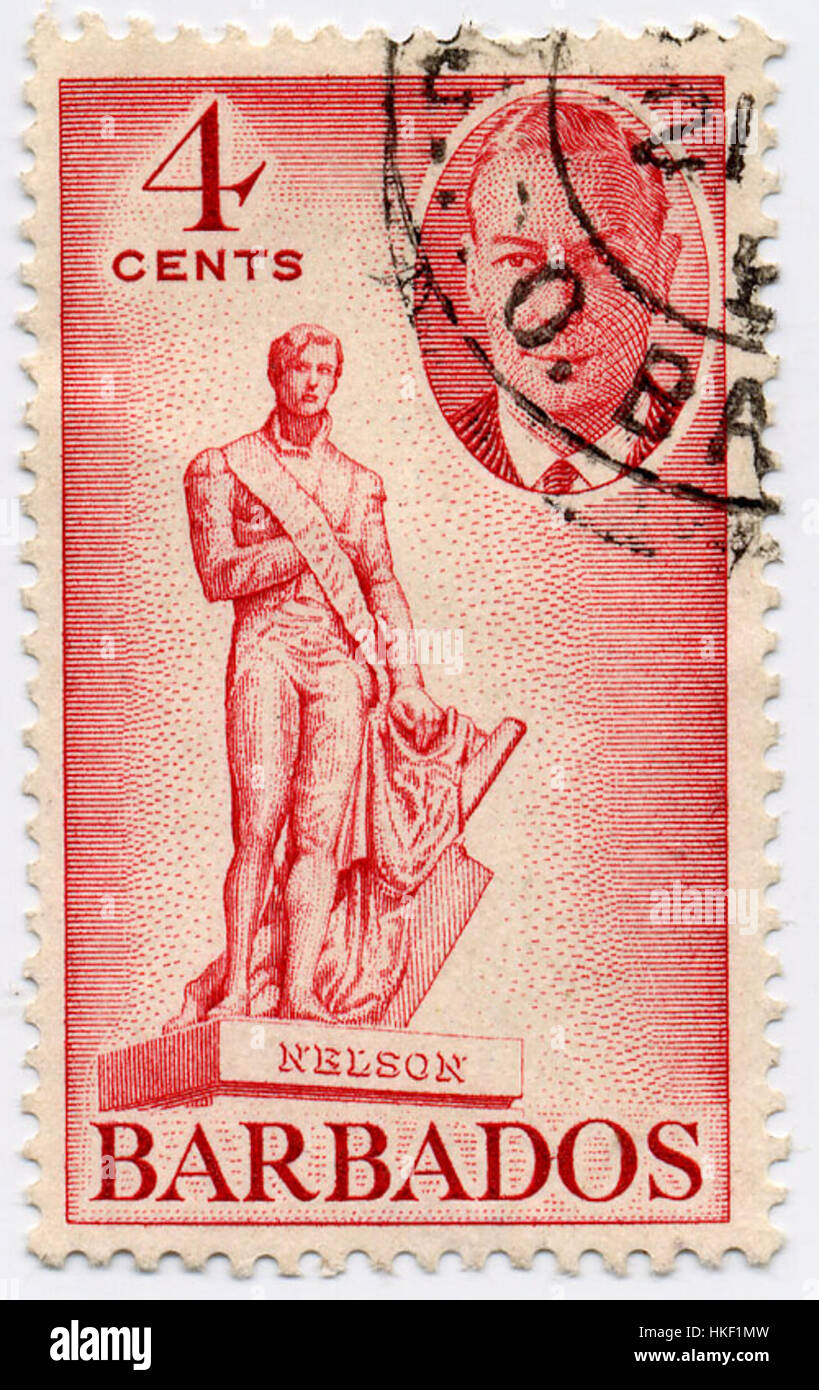 This image features a stamp from Barbados, highlighting the island's ...