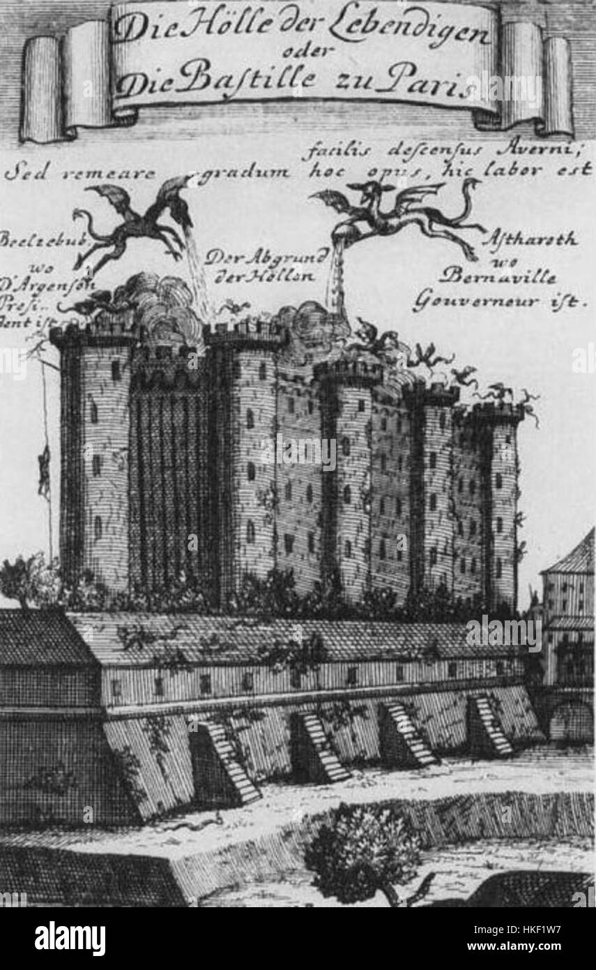 An artwork depicting the Bastille prison in Paris, France, as it ...