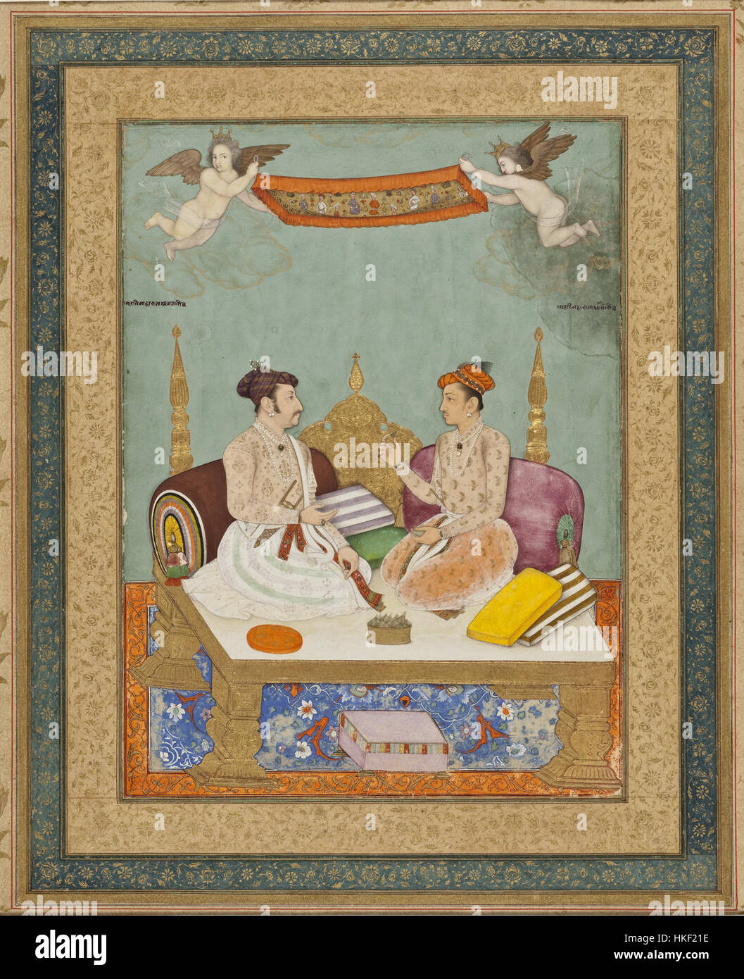 This Mughal miniature painting by Bichitr, circa 1638, depicts Shah ...