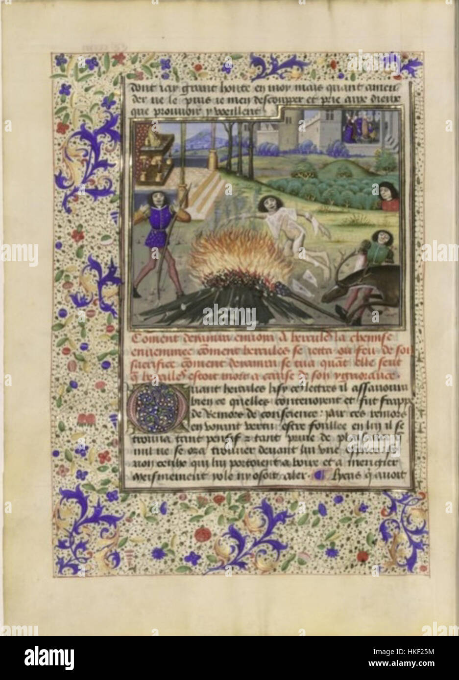 The 'Death of Hercules' from Raoul Lefevre’s 'Histoires de Troyes' is a ...