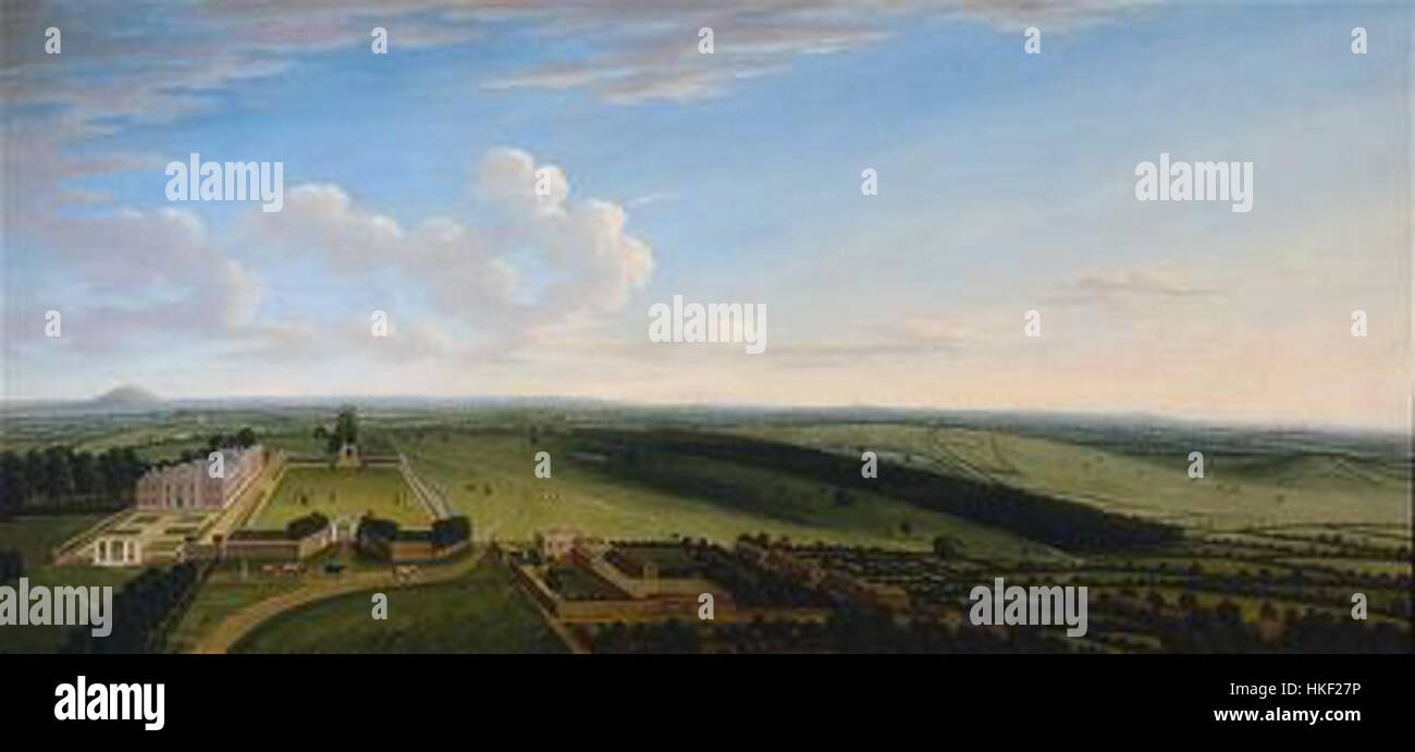 This historic image captures Bosworth Hall, an iconic British mansion ...