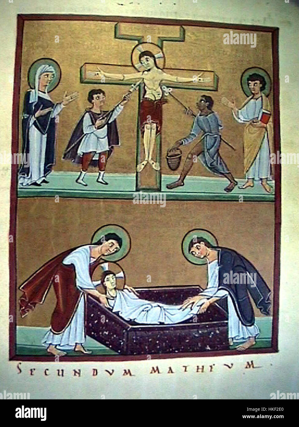 This artwork, part of the Bamberg Apocalypse series, depicts two ...